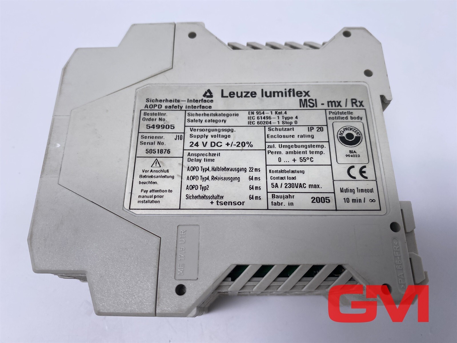 Leuze Msi-mx/rx AOPD Safety Interface 549905 Lumiflex for sale online ...