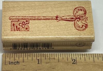 Hampton Art Victorian Antique Skeleton Key Lock Wooden Rubber Stamp | eBay