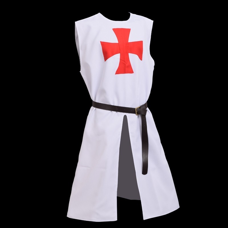 Medieval Men Crusader LARP Red Cross Cloak Cosplay Templar Knights ...