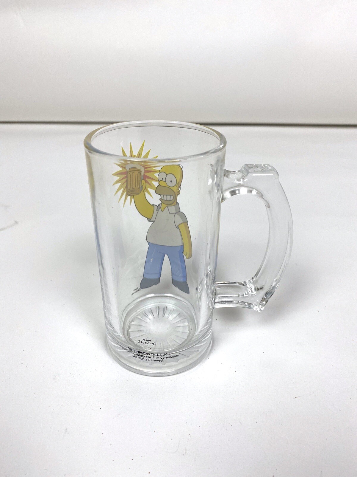 Vintage Homer Simpson Beer Drinking Glass Mug12 Oz Matt Groening 2014 ...