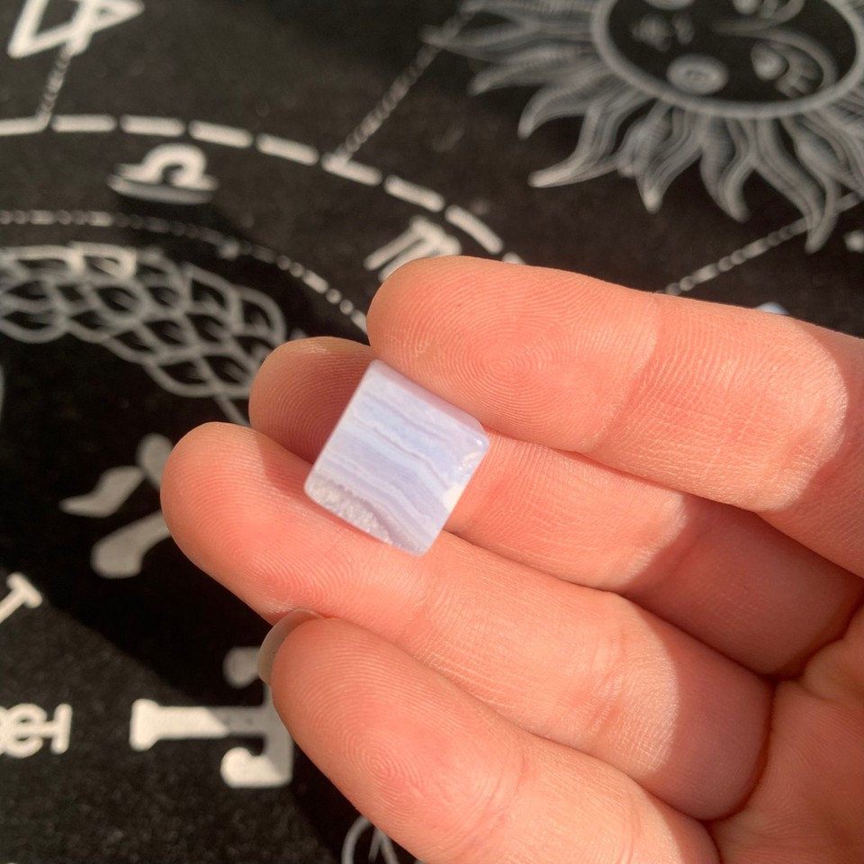 9g 3pcs Blue Lace Agate Cube Crystal Block For Calming Energy Anxiety ...