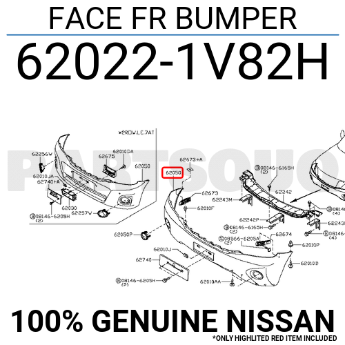 620221V82H Genuine Nissan FACE FR BUMPER 62022-1V82H | eBay