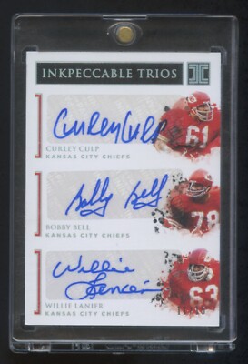 2020 IMPECCABLE TRIPLE AUTOGRAPH /15 BOBBY BELL-CURLEY CULP-WILLIE ...