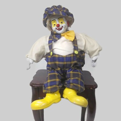Vintage Heritage Musical Porcelain Stuffed Clown Plays "Send in the ...