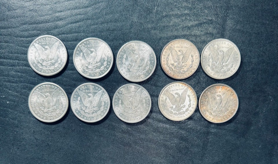 Uncirculated Morgan Silver $1 - 10 Coin Roll - Reserve- Woolworth ...