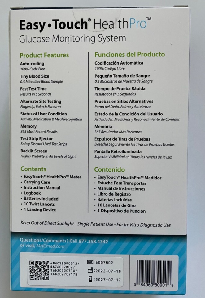 EasyTouch HealthPro Blood Glucose Monitoring Meter Kit | eBay