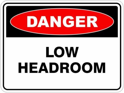 LOW HEADROOM - SELF ADHESIVE STICKER / DECAL / SIGN | HEALTH & SAFETY ...