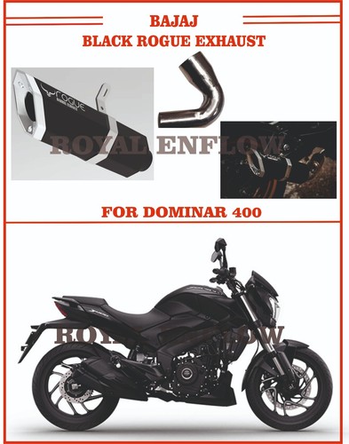 BAJAJ Black Rogue Exhaust With Bend Pipe for DOMINAR 400 | eBay UK