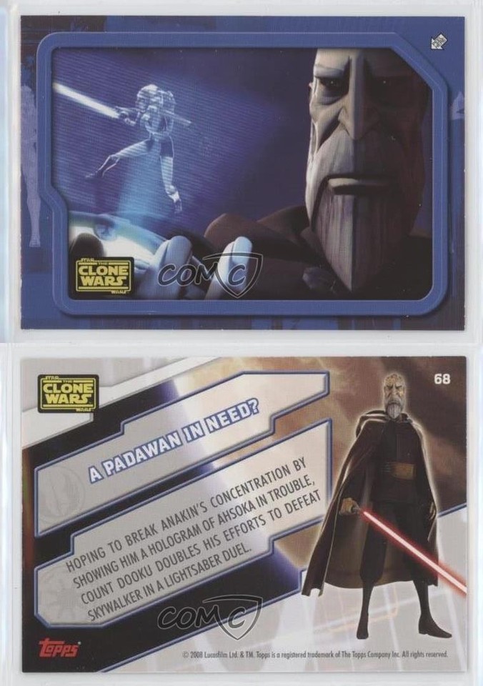 2008 Topps Star Wars: The Clone Wars Stickers A Padawan in Need? #68 ...
