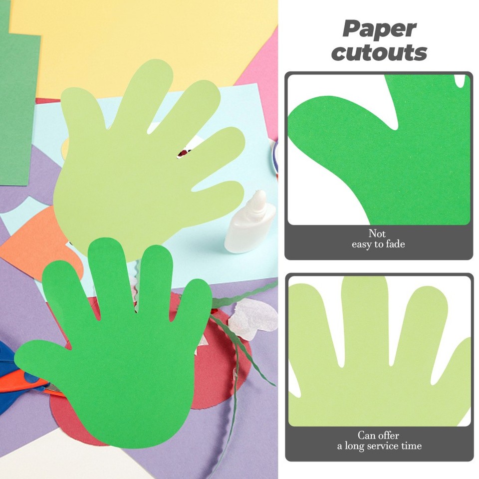72 Pcs Colorful Hand Prints Cutouts Delicate Wall Paper Hands Bulletin ...