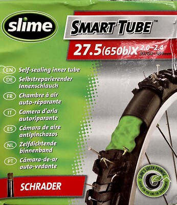 Slime Bike Inner Tube Self Healing Presta & Schrader 27.5 Inch 700c ...