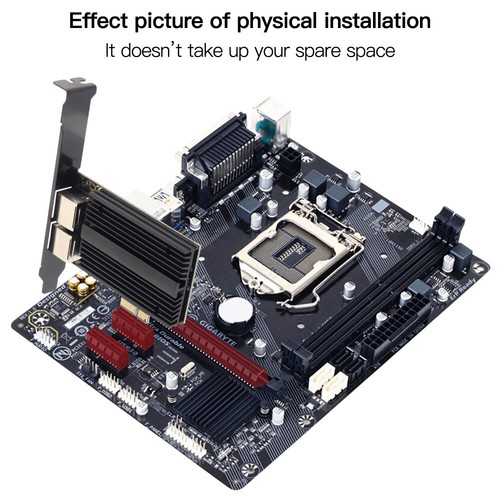 Dual Port RJ45 LAN NIC Gaming Card 2.5G Gigabit Network Card Intel I226 ...