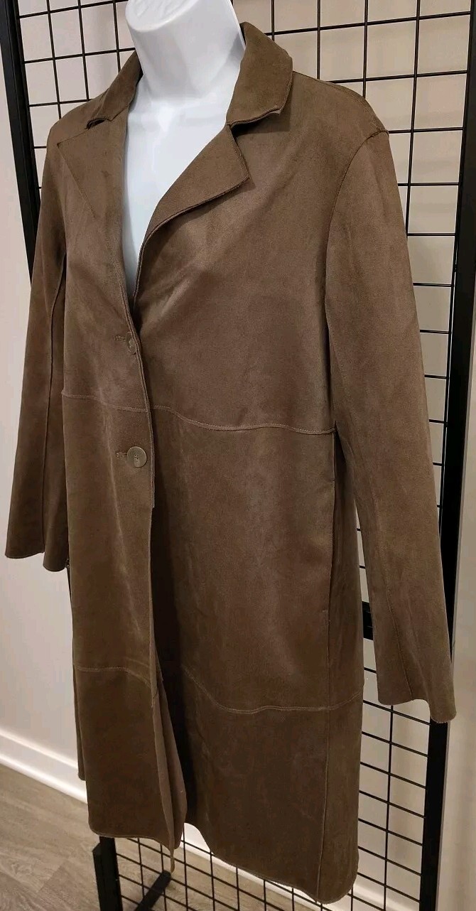 House Of Harlow 1960 Long Coat Woman's Size XS Stretch Brown Faux Fur 2 ...