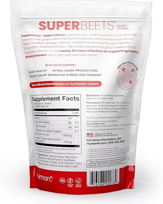 **Awesome! ** Human Super Beets Heart Chews, Soft Chews, Grape Seed ...