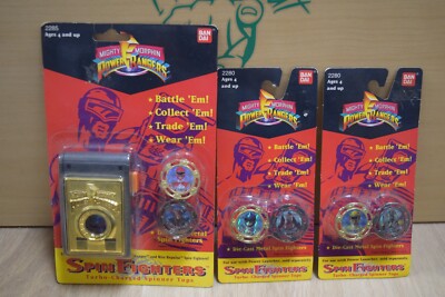 3X Power Rangers Spin Fighters Power Launcher Red Blue Yellow Rita King ...