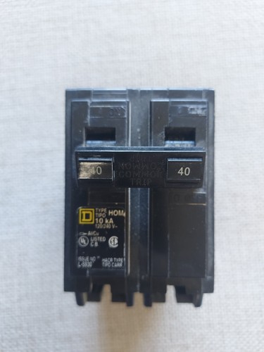 Square D 10kA HOM 2 Pole 40 Amp 120 240V Plug In Type HOM Circuit ...