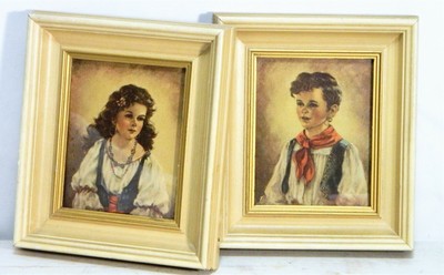Vintage Wall Art Prints Chico & Elena White Wood Frame Set 2 | eBay
