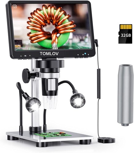 TOMLOV Digital Microscope 1200X 1080P LCD Microscope PC View Coin ...