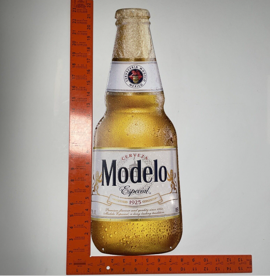 MODELO ESPECIAL 🔥 STEEL METAL TIN BEER BOTTLE SIGN TACKER BAR PUB ...