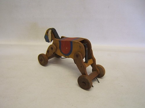 Vintage Wood Wind Up Donkey Pull Toy Early Japan Working PAT NO 120377 ...