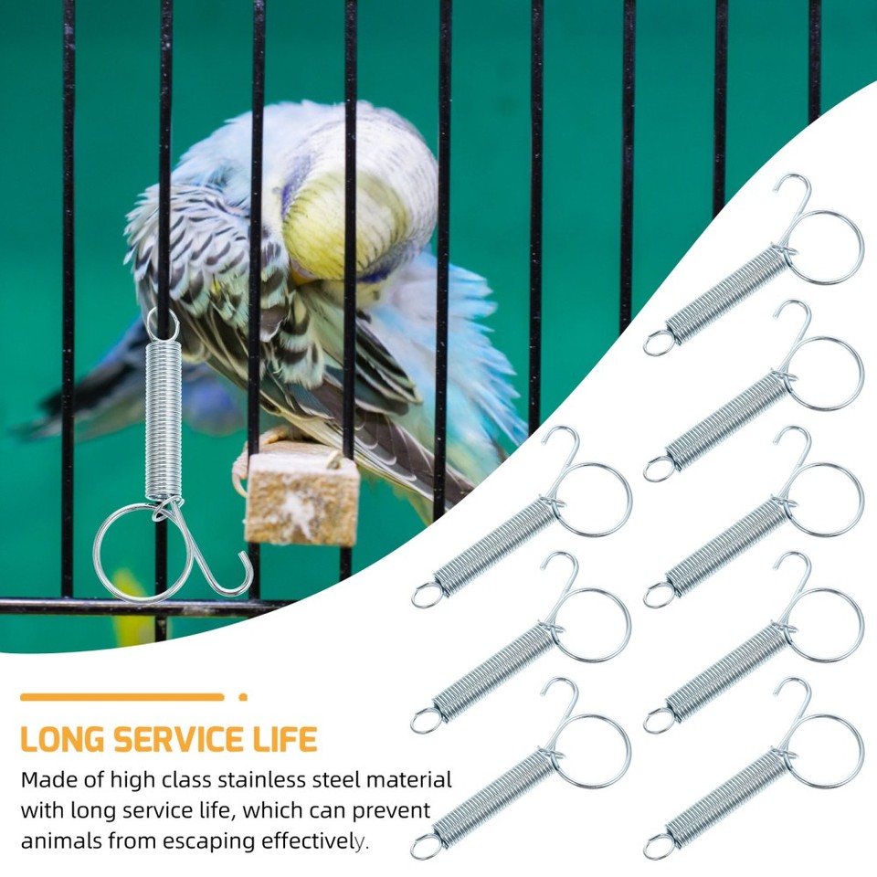 10 Pcs Spring-loaded Latch Kit Bird Cage Door Hook Springsnap Hooks | eBay