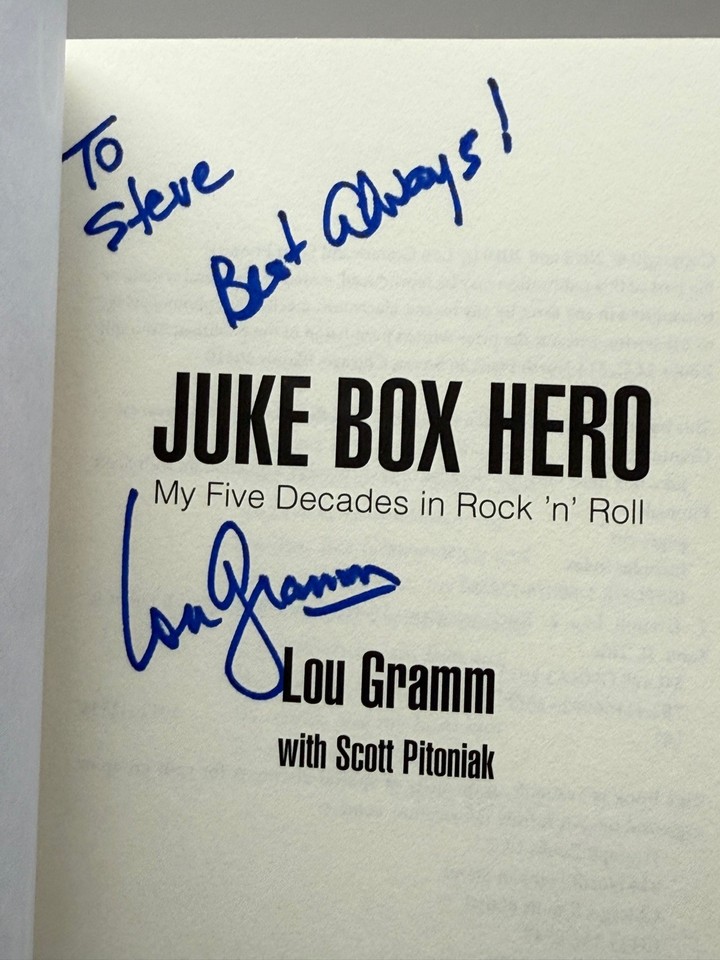 Autographed Foreigner lead singer Lou Gramm Signed Juke Box Hero book ...