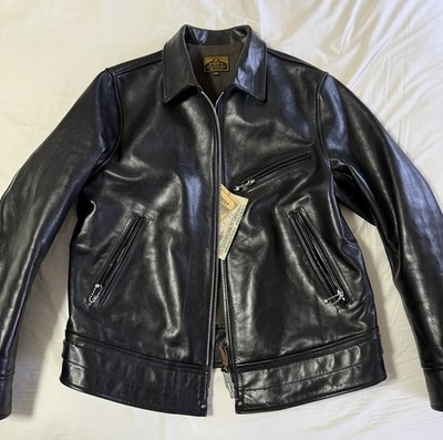 Vintage Italian Horsehide Tea Core Leather Bikers Jacket Mulholland ...