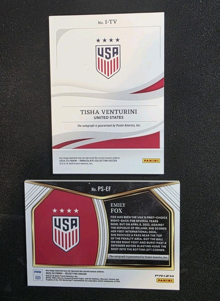 Emily Fox Select FIFA Signatures Auto Red Prizm, Trish Venturini Auto ...