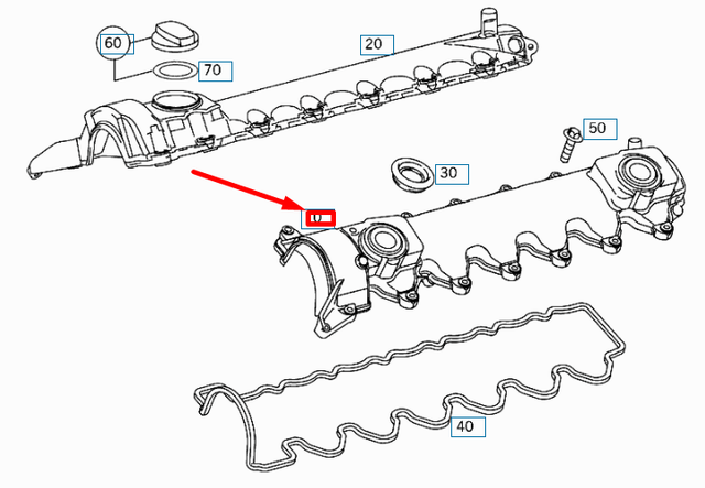 MERCEDES-BENZ CL C215 LEFT CYLINDER HEAD COVER A1370160505 01-01 ...