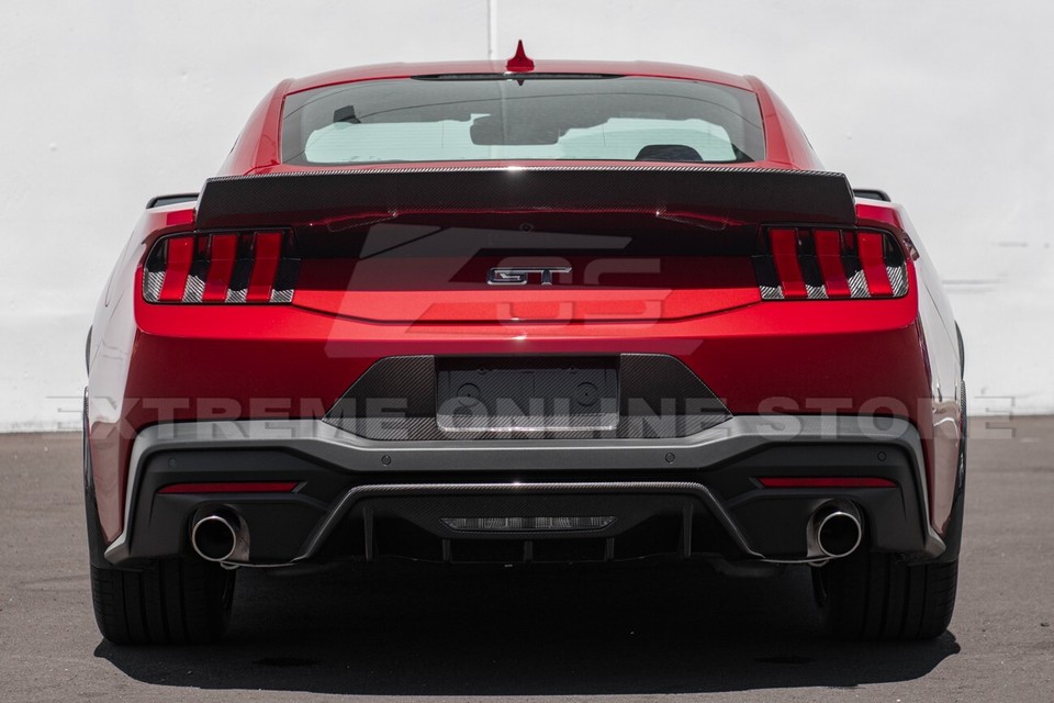 For 24-Up Ford Mustang Coupe CARBON FIBER Rear Decklid Integrated ...