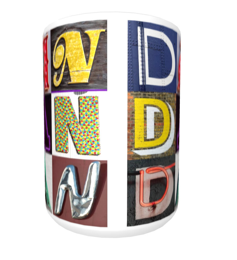 DAN Coffee Mug / Cup featuring the name in photos of sign letters | eBay