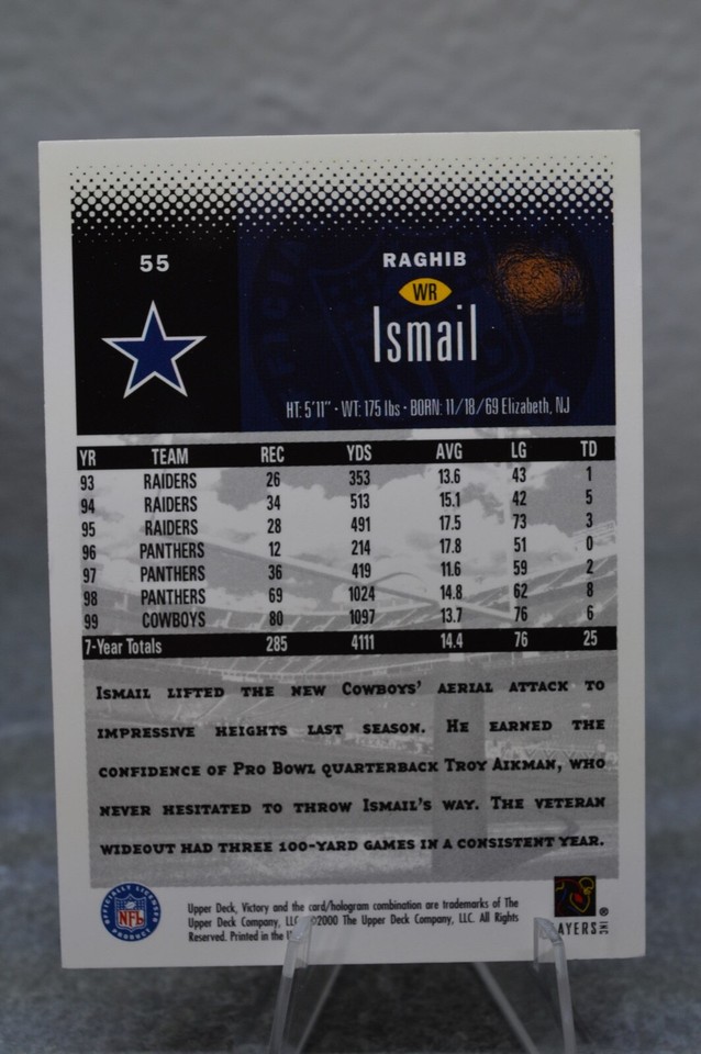 2000 Upper Deck Victory 55 Raghib Rocket Ismail Dallas Cowboys Football ...