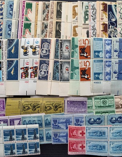 HUGE LOT 150+US POSTAL STAMP PLATE BLOCKS OF 4 ALL MNH OG UNUSED CIRCA ...