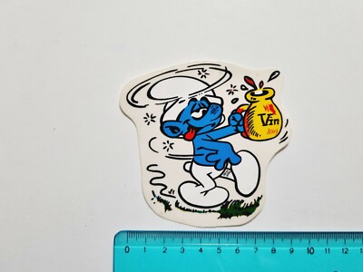 AUTOCOLLANT LES SCHTROUMPFS SCHTROUMPFS AUTOCOLLANT VÉNIEL VINTAGE 80s ...