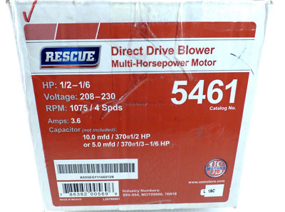 New US Motors Rescue 5461 Blower Motor 1/2 - 1/6 HP 1075 RPM 4 Speed ...