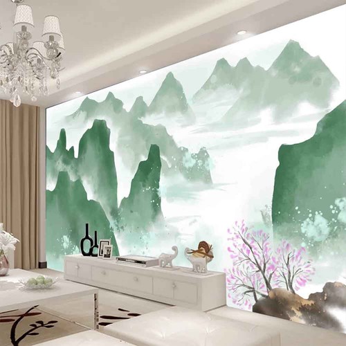 Green Mountain Full Wall Mural Photo Wallpaper Printing 3D Decor Kid ...
