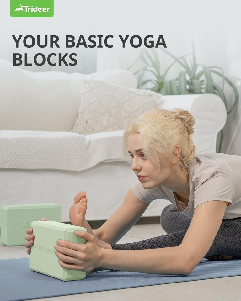 Yoga Block, Soft Non-Slip Surface Premium Foam Blocks, Supportive ...