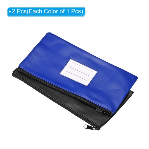 Money Bank Deposit Bag with Zipper Set, 2pcs Cash Pouch with Window ...