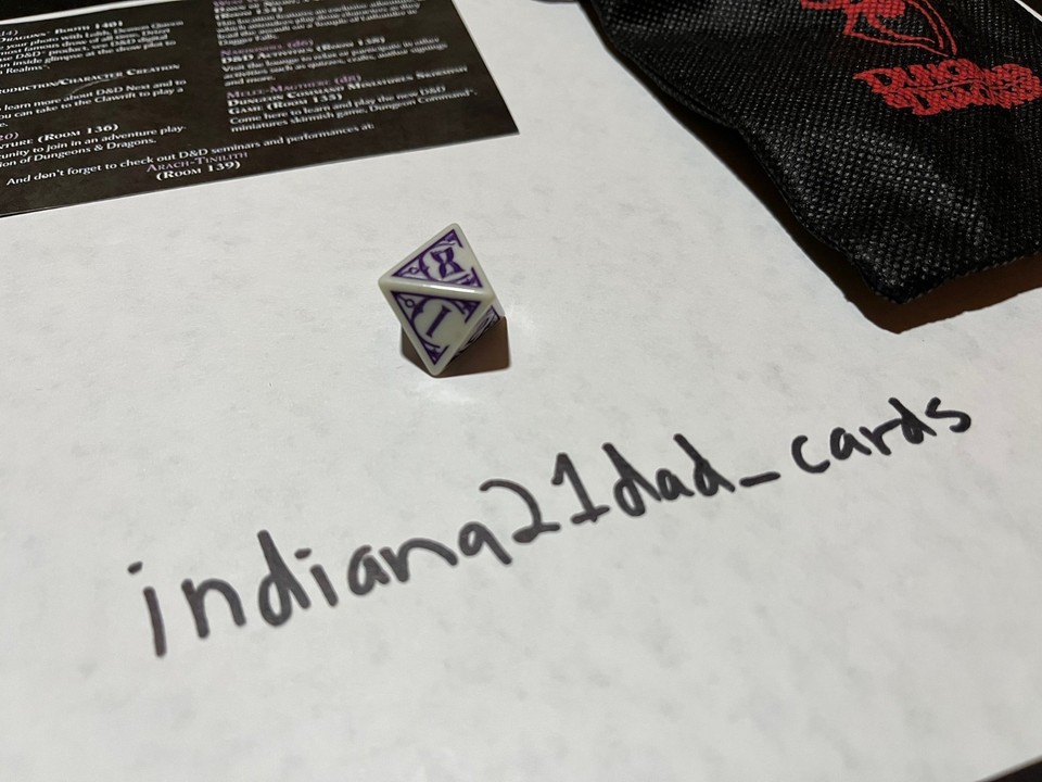Gen Con 2012 D&D Drow Dice Complete Set - Dice Set, Bag, & card; Rare ...