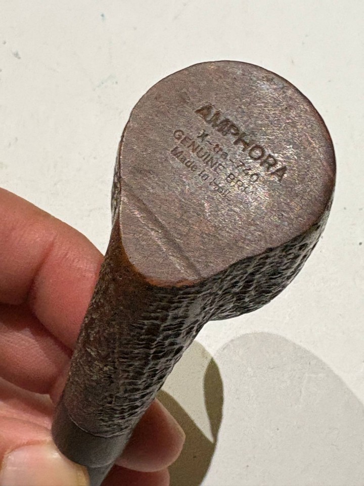 Beautiful Vintage Amphora Briar Pipe Bent Stem Rusticated Finish ...