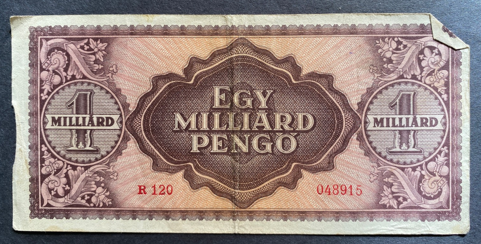 Hungary 1,000,000,000 Pengo 1946 Circulated Banknote World Paper Money ...