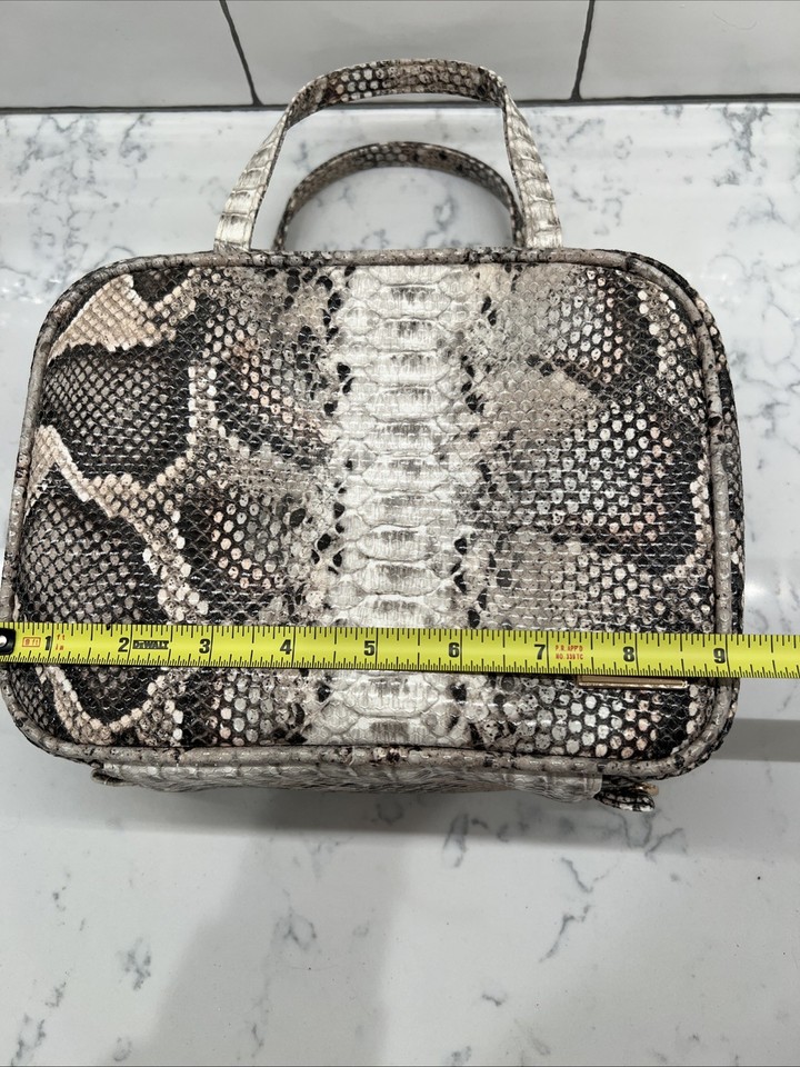 Stephanie Johnson Travel Cosmetic Bag Python Snake Print Pink Makeup ...