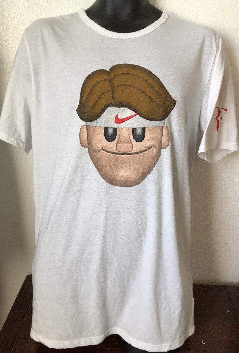 VTG. NIKE DRI-FIT RF ROGER FEDERER LOGO Mustache TENN… - Gem