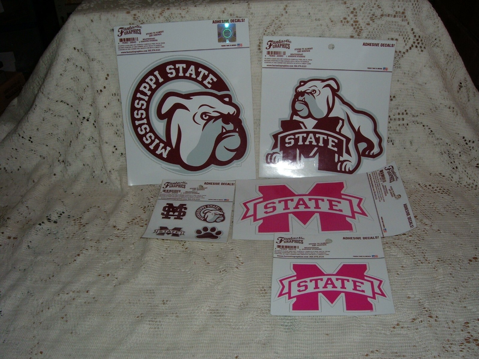 MISSISSIPPI STATE UNIVERSITY ADHESIVE DECALS SET OF 5 ALL SIZES NEW | eBay