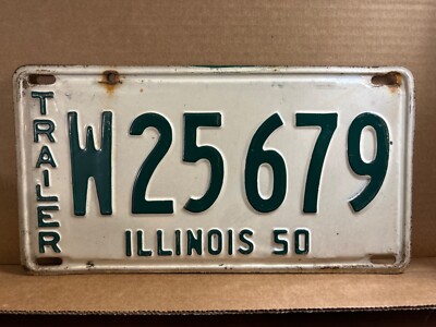 Vintage 1950 Illinois Trailer License Plate | eBay