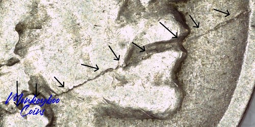 1926 Buffalo Nickel - Defective Planchet Lamination Obverse - Rare Mint ...