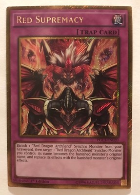 Yu-Gi-Oh! PGL3-EN020 - Red Supremacy - 1st edition - Gold Secret Rare ...