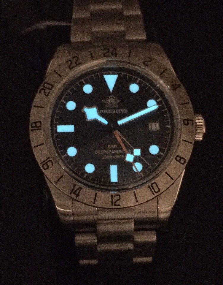 ADDIESDIVE GMT SWISS RHONDA 515-24H QUARTZ MOVEMENT 39MM BLACK DIAL ...