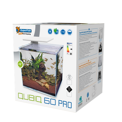 Superfish QUBIQ 60 PRO Aquarium in weiß od.schwarz inkl. Filter u. LED ...