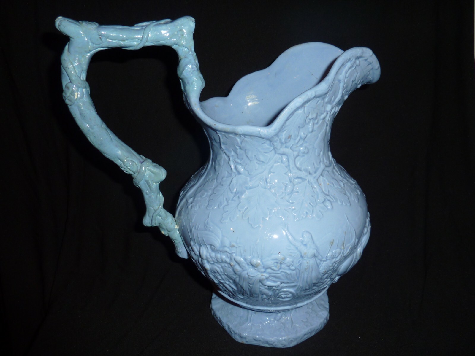 CHARLES MEIGH 31CM BLUE POTTERY JULIUS CAESAR RELIEF MOULDED JUG ...